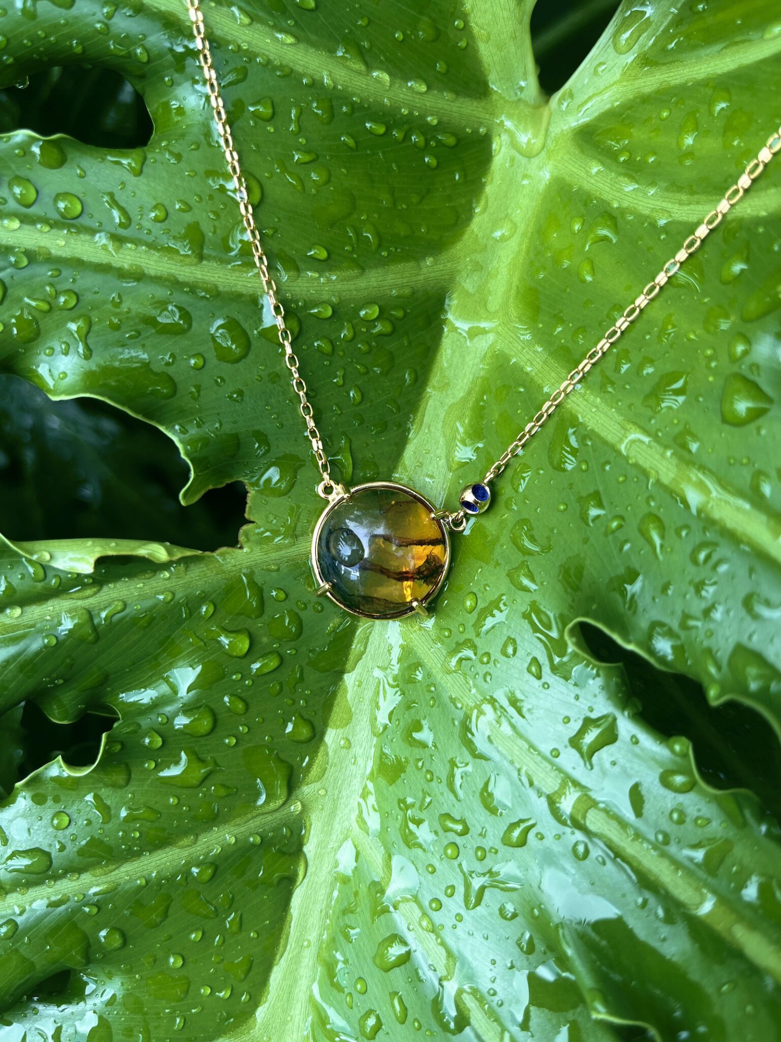 Teeny Circle Amber Pendant | Monica Varela